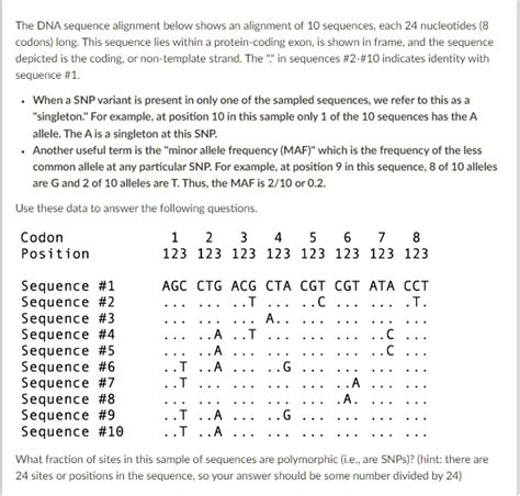 solved the dna sequence alignment below shows an alignment of 10
