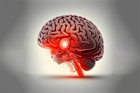 인간의 뇌 해부학 신경 세포와 뇌염이 뇌에 미치는 영향 이해 프리미엄 사진