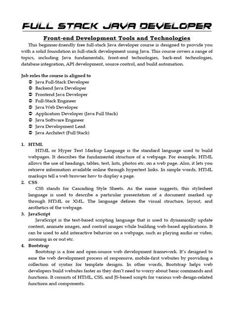Full Stack Javapython Pdf Websites World Wide Web