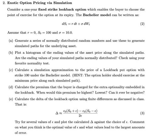Solved 2 Exotic Option Pricing Via Simulation Consider A