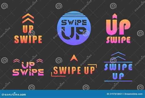 set swipe up buttons for social media stock vector illustration of