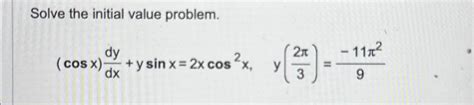 solved solve the initial value