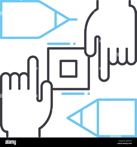 Focus At Work Line Icon Outline Symbol Vector Illustration Concept Sign Stock Vector Image