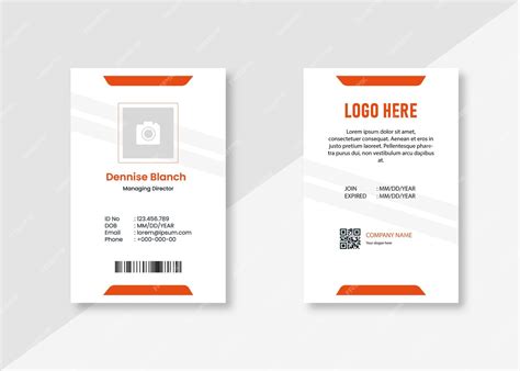 Premium Vector Free Vector Front And Back Id Card Template
