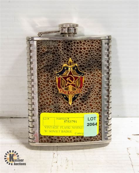 Vintage Flask Marked Cccp W Soviet Badge