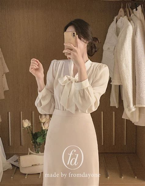 프롬데이원 하객룩🖤 자체제작 샬리 타이 블라우스