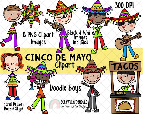 Cinco De Mayo Clip Art Black And White