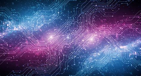 Abstract Digital Circuit Artwork Featuring Interconnected Lines Resembling A Circuit Stock