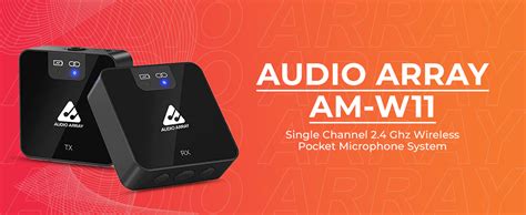 Audio Array AM W Wireless Mic Upto Hr Battery M Range Volume Mute Buttons With