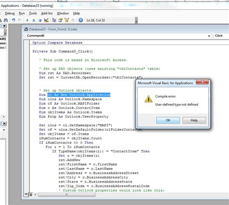 Solved Ms Access Macrovba To Update Contacts Table From Ms Outlook
