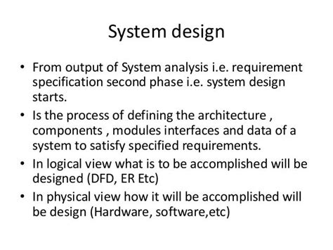 System Engineering Analysis And Design System Engineering Analysis And Design