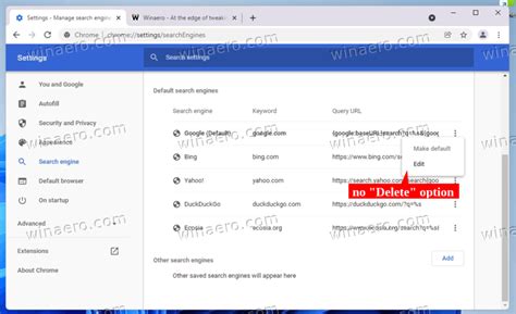 chrome 97 no longer allows removing default search engines