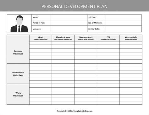 Personal Development Plan Template Word