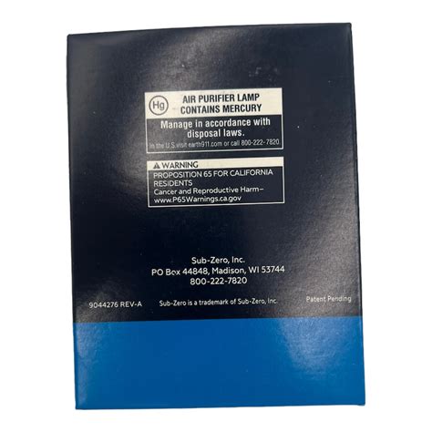 Sub Zero 7007067 7042798 Refrigerator Cartridge Air Filter Purification