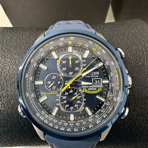 Citizen Eco Drive Blue Angels World Chronograph Mens Watch At8020 03l