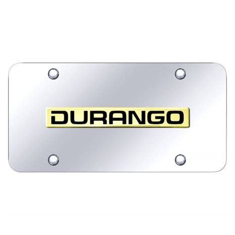 Autogold® Dur N Gc Chrome License Plate With 3d Gold Durango Logo