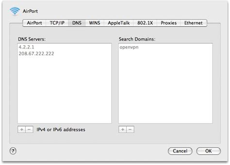 Personal VPN DNS Settings For Mac