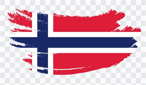 노르웨이 국기와 함께 그런 지 브러시 스트로크 수채화 그림 깃발 포스터 국기의 배너 스타일 수채화 그리기 투명한 배경에 격리된 벡터입니다 가리기에 대한 스톡 벡터 아트 및
