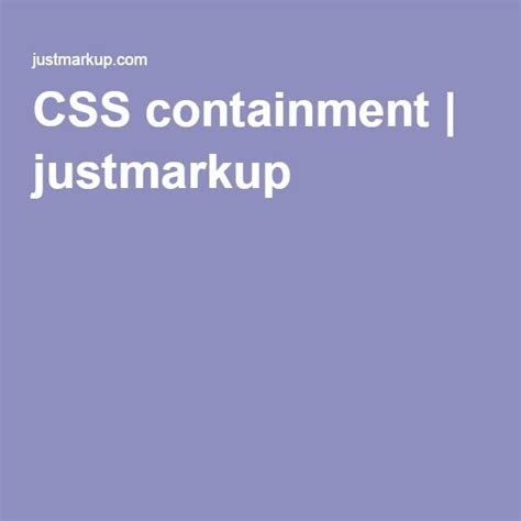 CSS Containment