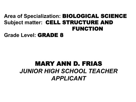 Cell Structure And Functionpptx