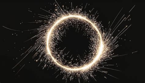 Premium Ai Image Circular Sparkling Light And Sparks With Outside Sparkles Trails Made By