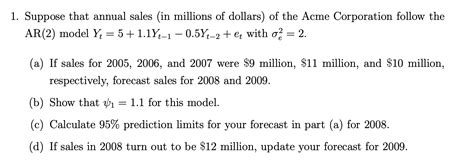 Answered Suppose That Annual Sales In Millions Of Dollars Of The