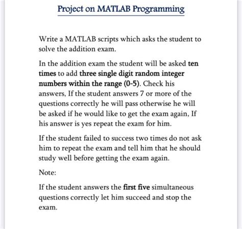 Solved Project On MATLAB Programming Write A MATLAB Scripts Chegg Com
