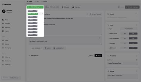 Versions - Features - Langbase Docs