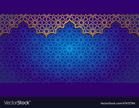 Blue Islamic Background Geometric Pattern Vector Image