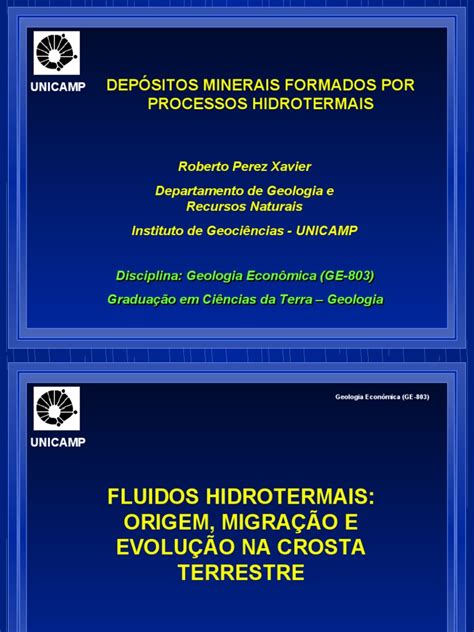Fluidos Hidrotermais Pdf Fonte Hidrotermal Magma