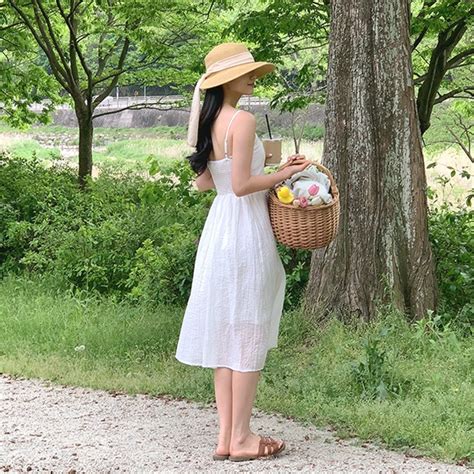 고고싱 여름나시원피스 썸머 뷔스티에 텐셀 롱원피스끈나시휴양지바캉스안감