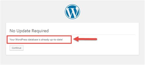 wordpress fix no update required wp admin