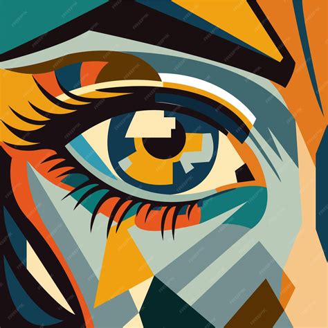Premium Vector Eye In Abstract Art Style Cubic Style For Poster Banner Or Background Vector