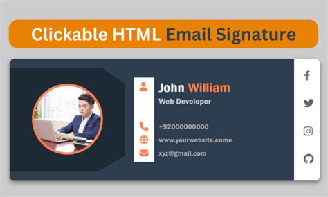 Create Html Email Signature Clickable Html Email Signature By Mahnoormalik925 Fiverr