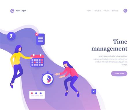 Time Management Workflow Organization Website Vector Image