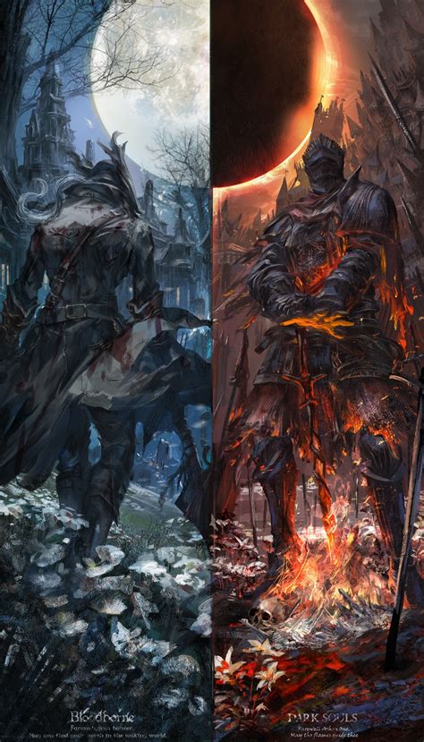 Hunter Ashen One And Soul Of Cinder Dark Souls And 3 More Drawn By