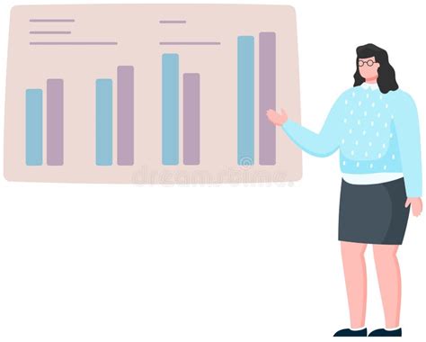 Woman Analysing Report With Statistical Indicators Lady Examines Results Of Investment Analysis