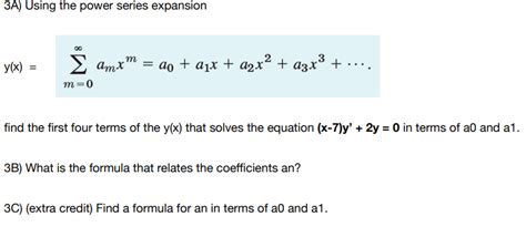 Solved 3 A Using The Power Series Expansion