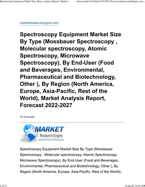 Ppt Spectroscopy Equipment Market Powerpoint Presentation Free