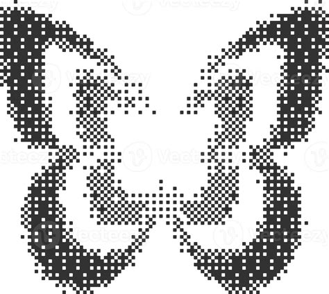 Bitmap Pattern Abstract Butterfly Shape Halftone Gradient Element