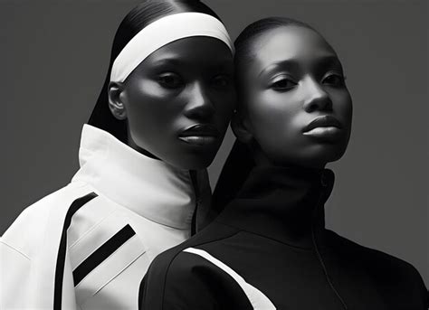 Premium Photo Black And White Fashion Model Portraits Close Up Collection