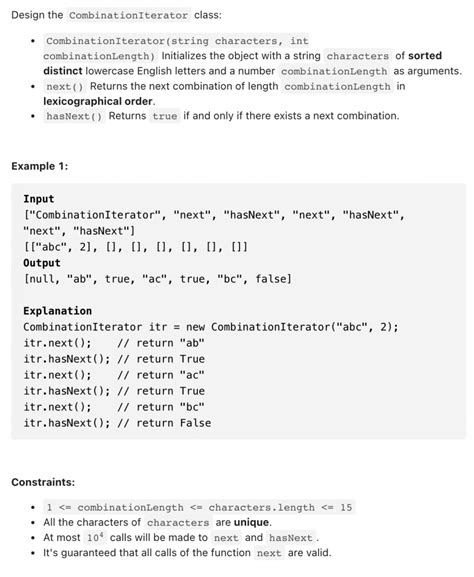 1286 Iterator For Combination Kickstart Coding