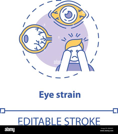 Eye Strain Concept Icon Stock Vector Image And Art Alamy