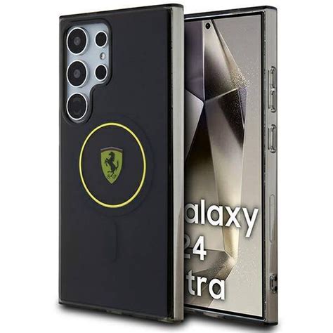 Original Case Samsung Galaxy S24 Ultra Ferrari Hardcase Iml Smoked Inner Circle Line Magsafe