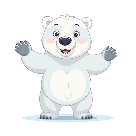 Cartoon Polar Bear Waving Stable Diffusion Online