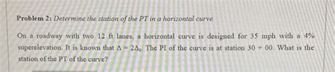 Solved Problem Determine The Station Of The PT In A Chegg