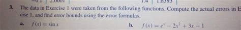 Solved 14 6595 3 The Data In Exercise 1 Were Taken From