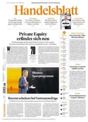 Handelsblatt 9 September 2025 Digital Magazines Pdf True Pdf