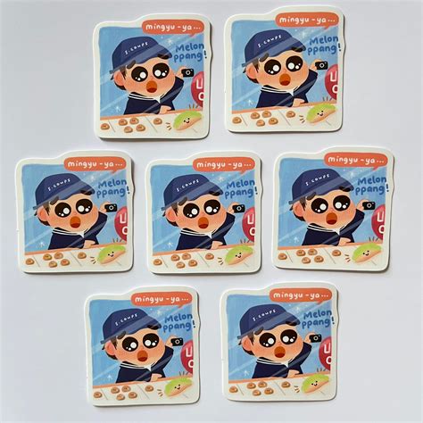 Scoups Seventeen Melon Ppang Sticker Kpop Waterproof Vinyl Sticker Etsy