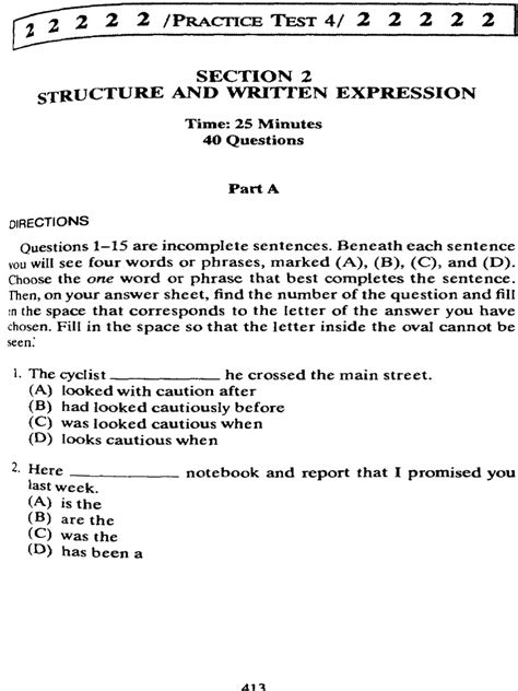 Toefl Practice Test 4 Pdf